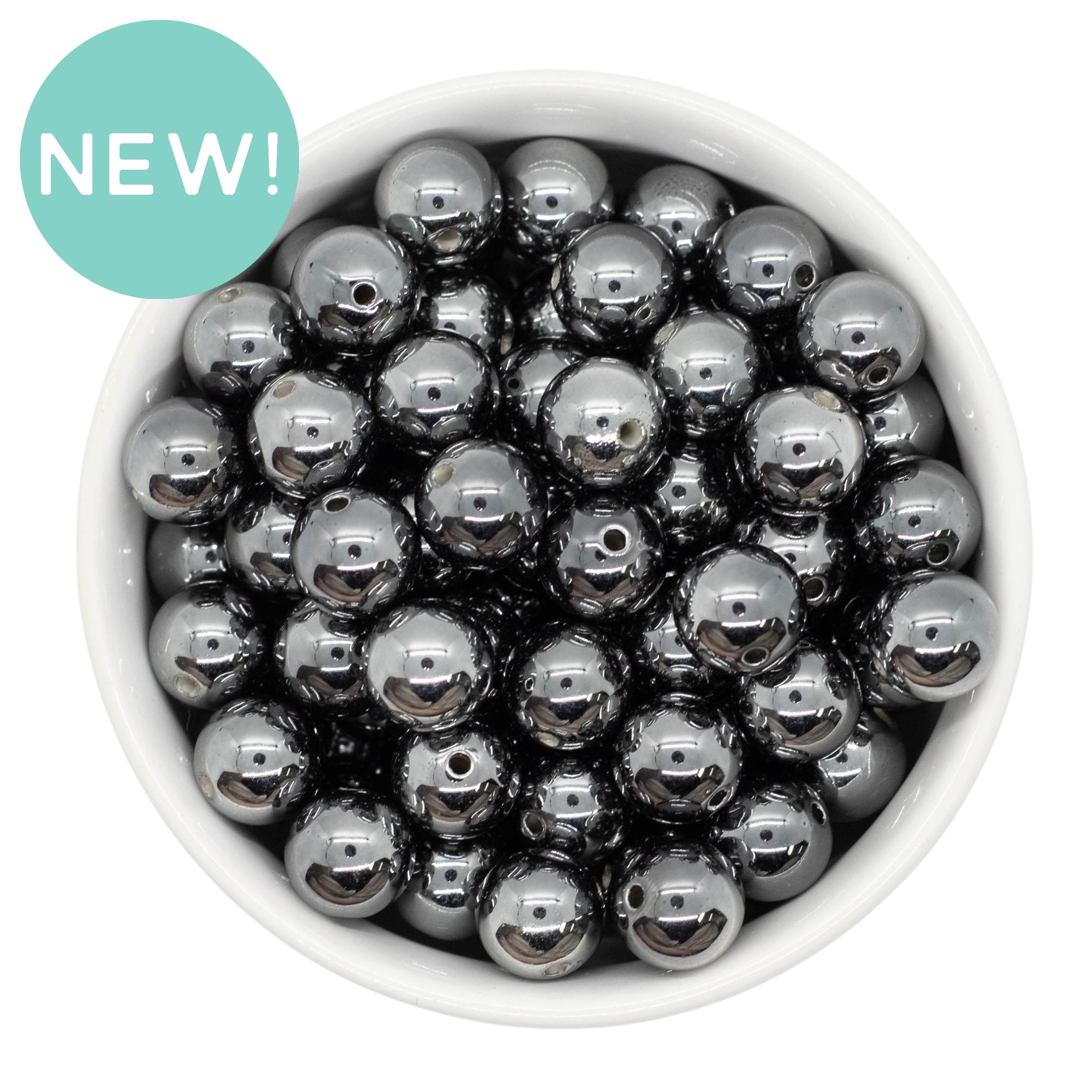 Hematite UV Shine Beads 12mm (Package of 20)