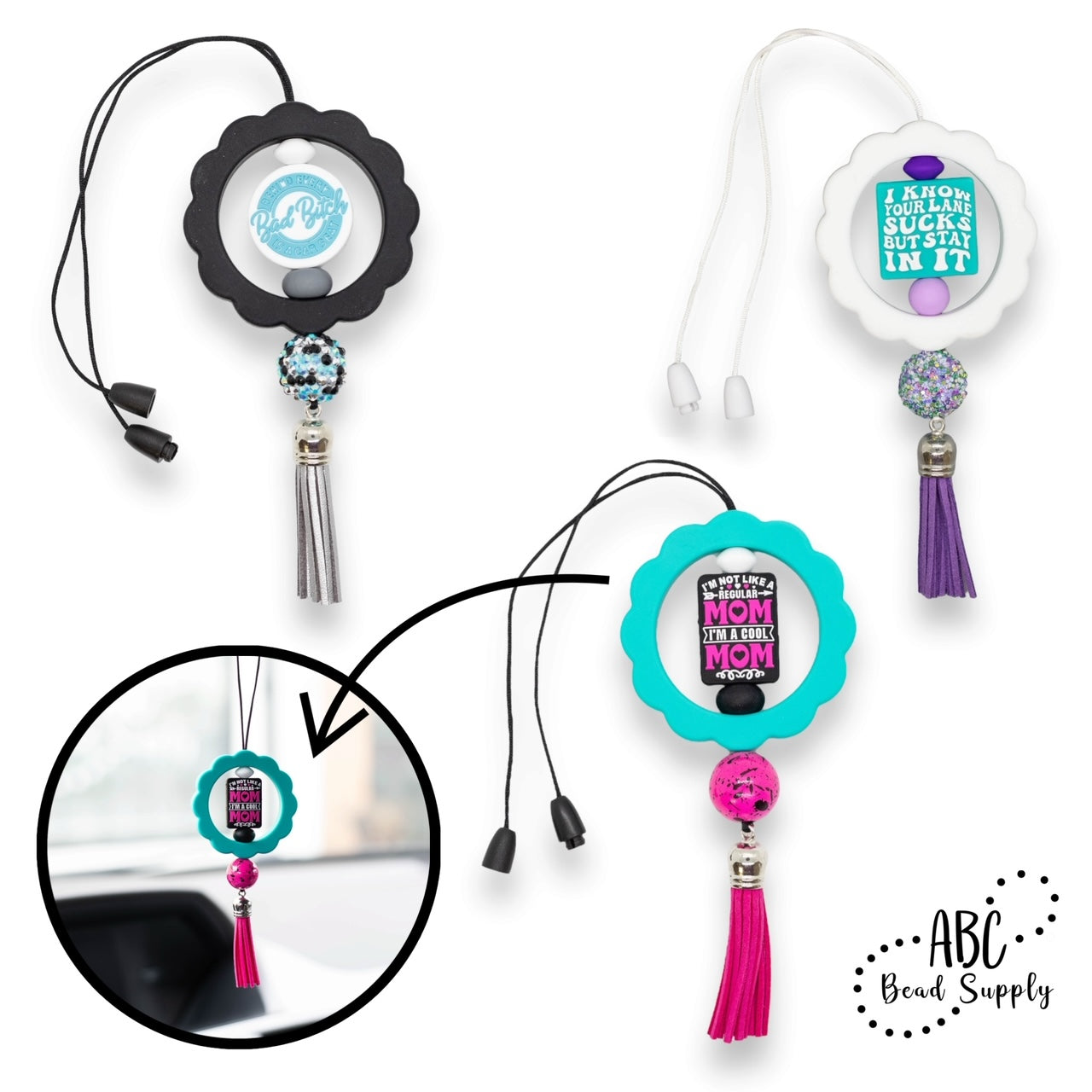 Scalloped Ring Car Charms