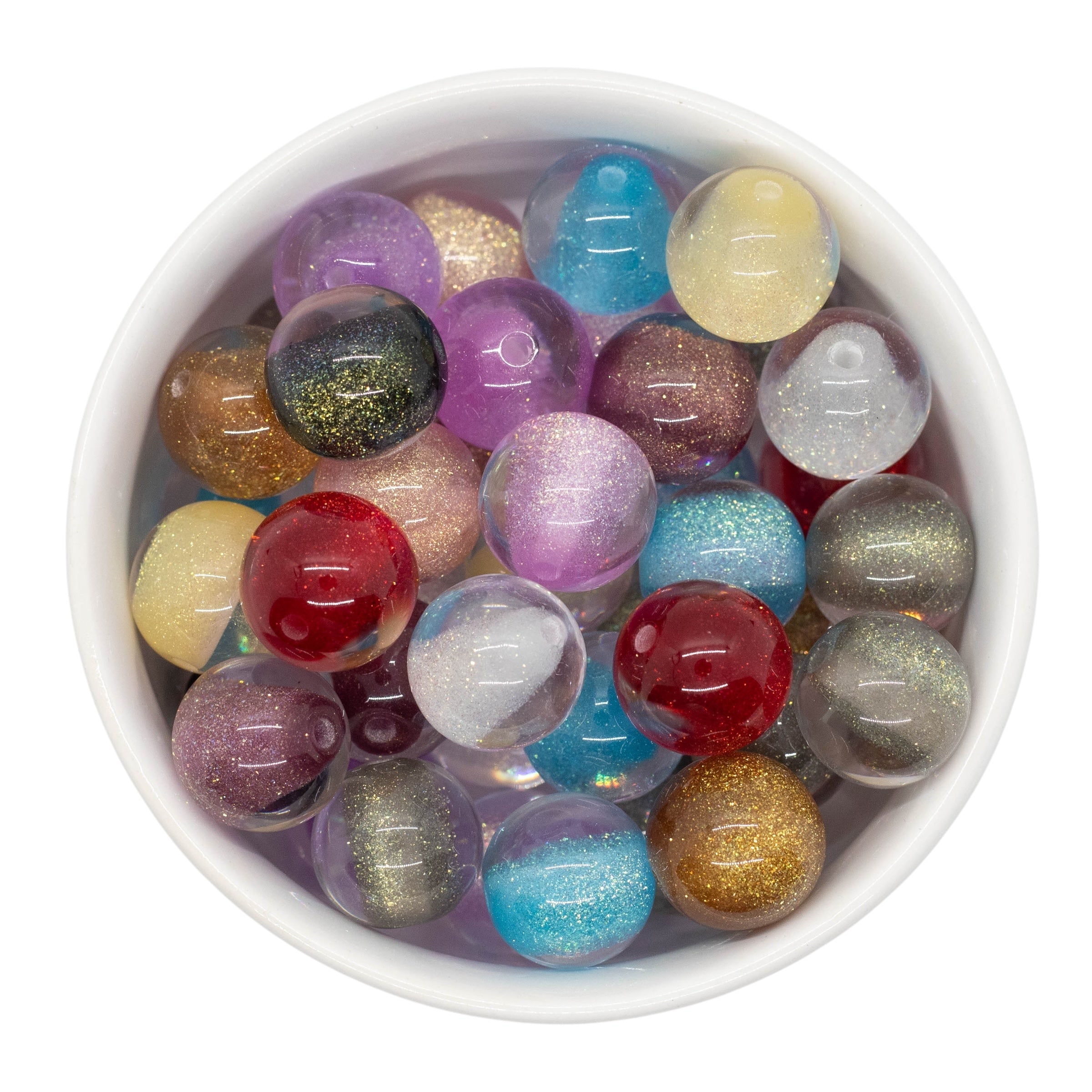 Color Core Glitter Illusion Bead Mix 16mm (Package of 30)