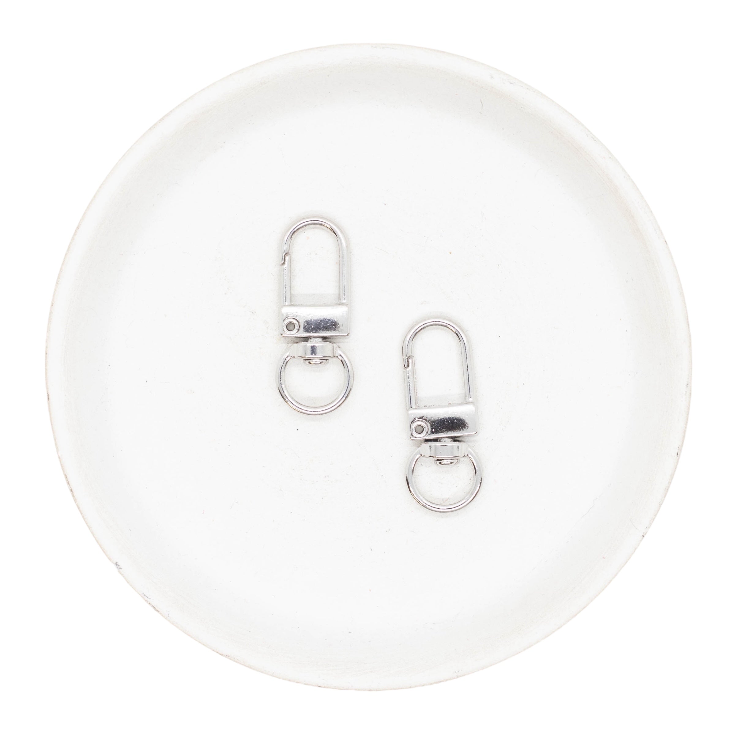 Silver Push Gate Swivel Clasp 31x12mm (Package of 2)