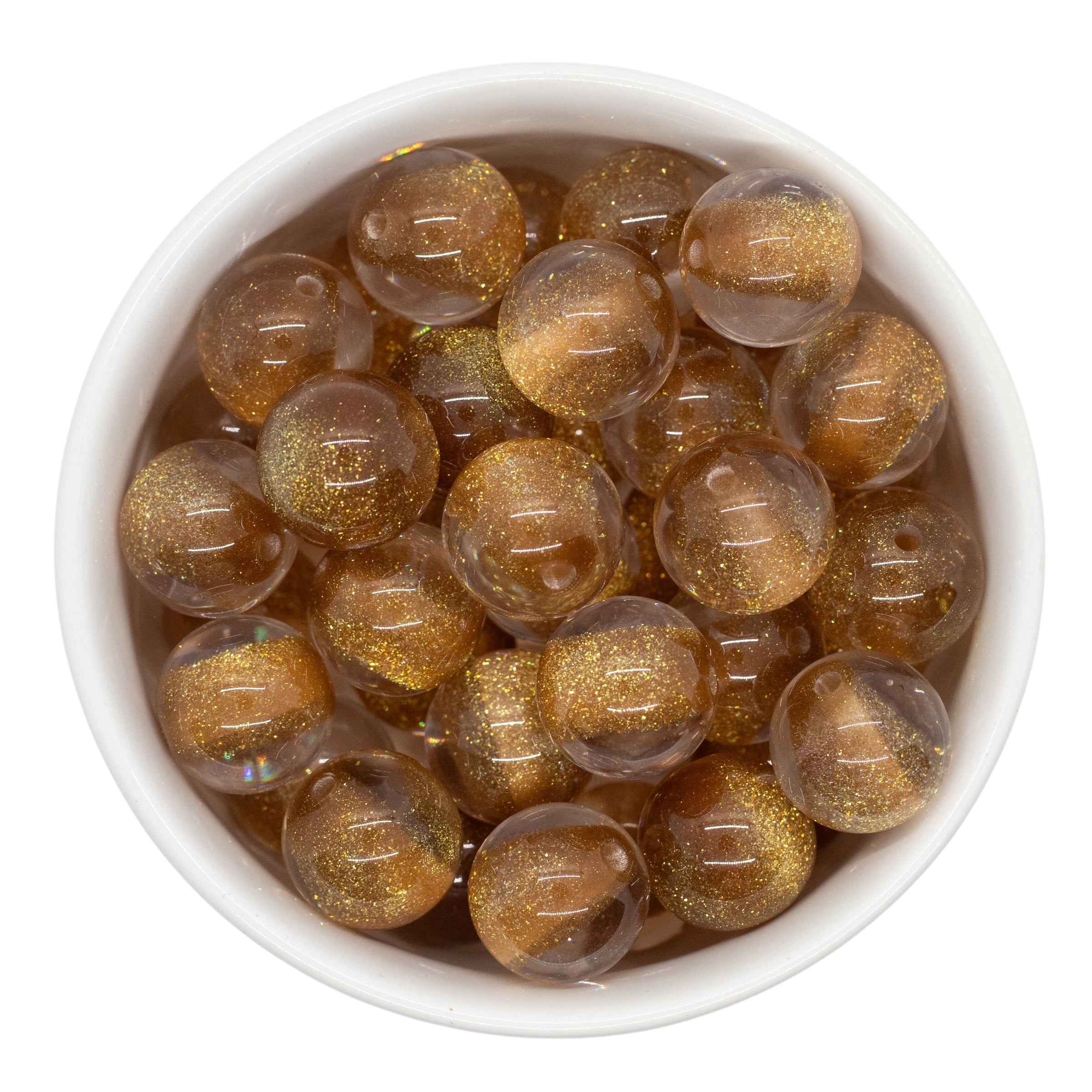 Copper Color Core Glitter Illusion Beads 16mm (Package of 10)
