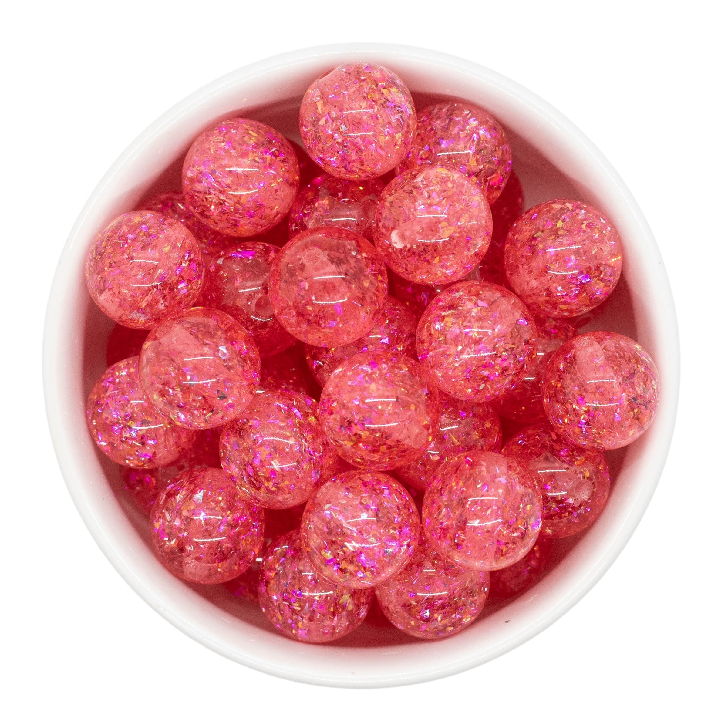 Watermelon Pink Translucent Holographic Spangle Beads 16mm (Package of