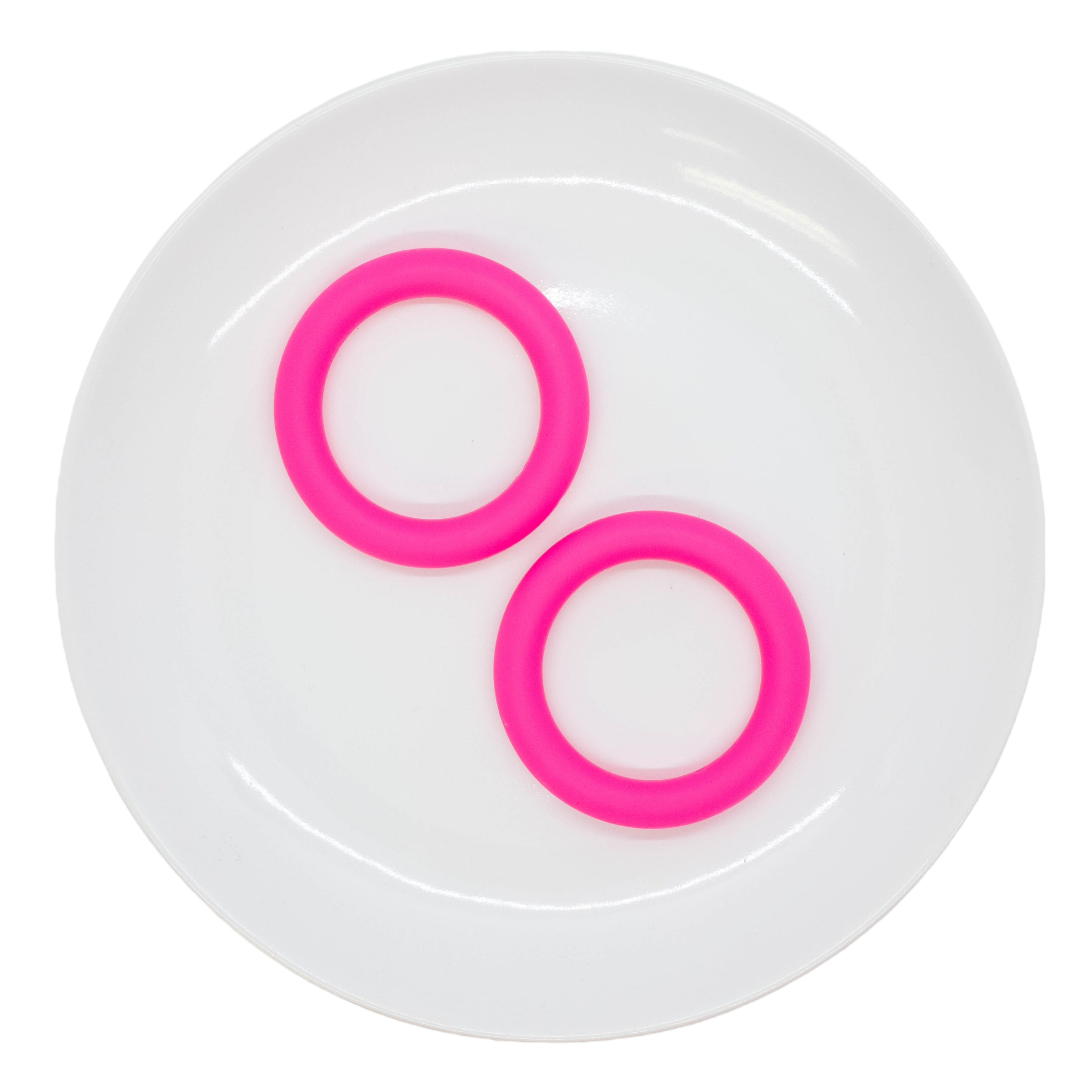 Neon Pink Jumbo Silicone Ring Bead 64mm (Package of 2)