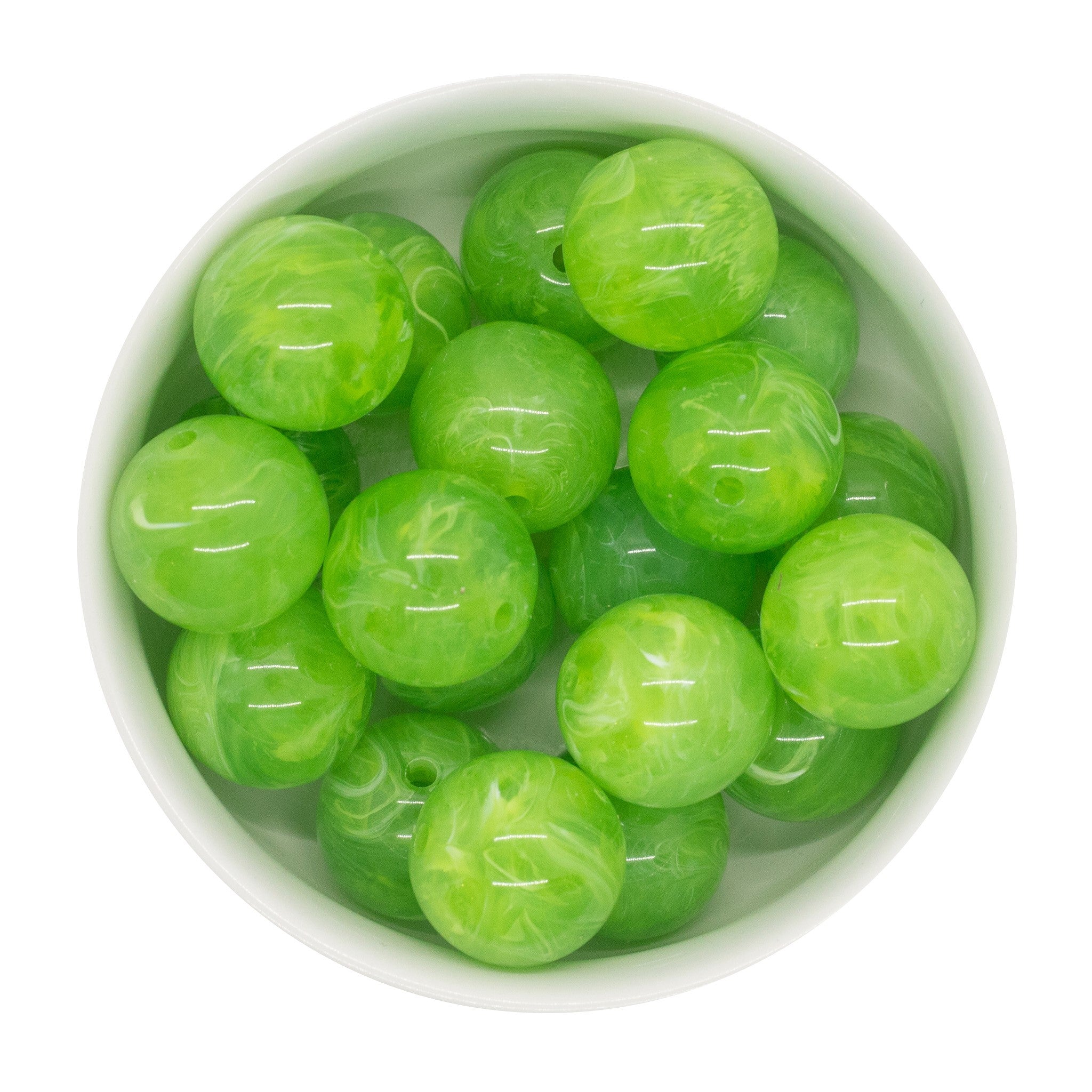 Lime Green Marble Bead 20mm (Package of 10)