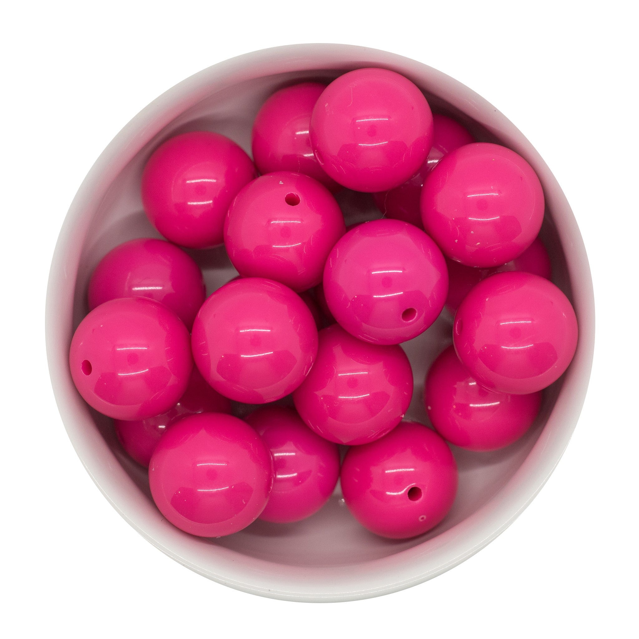 Hot Pink Solid Beads 20mm (Package of 10)