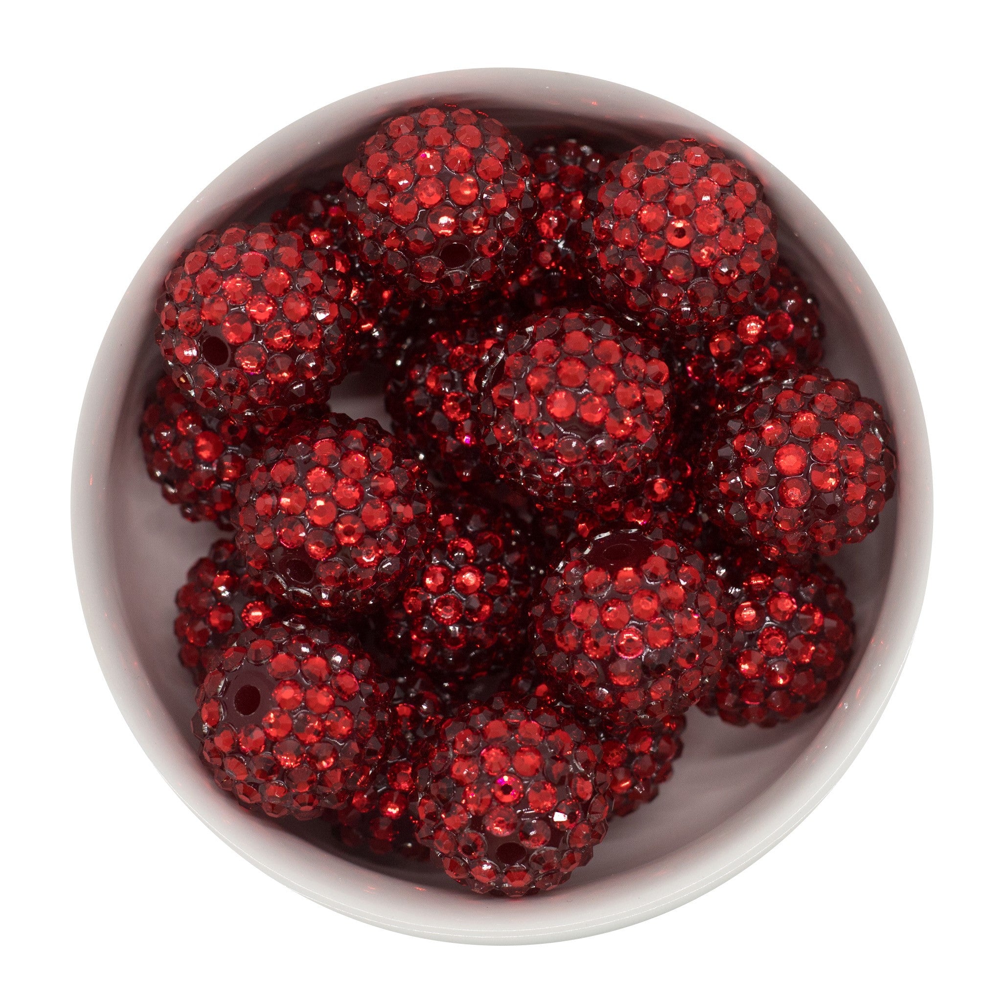 Red Rhinestone Beads 20mm (Package of 10)