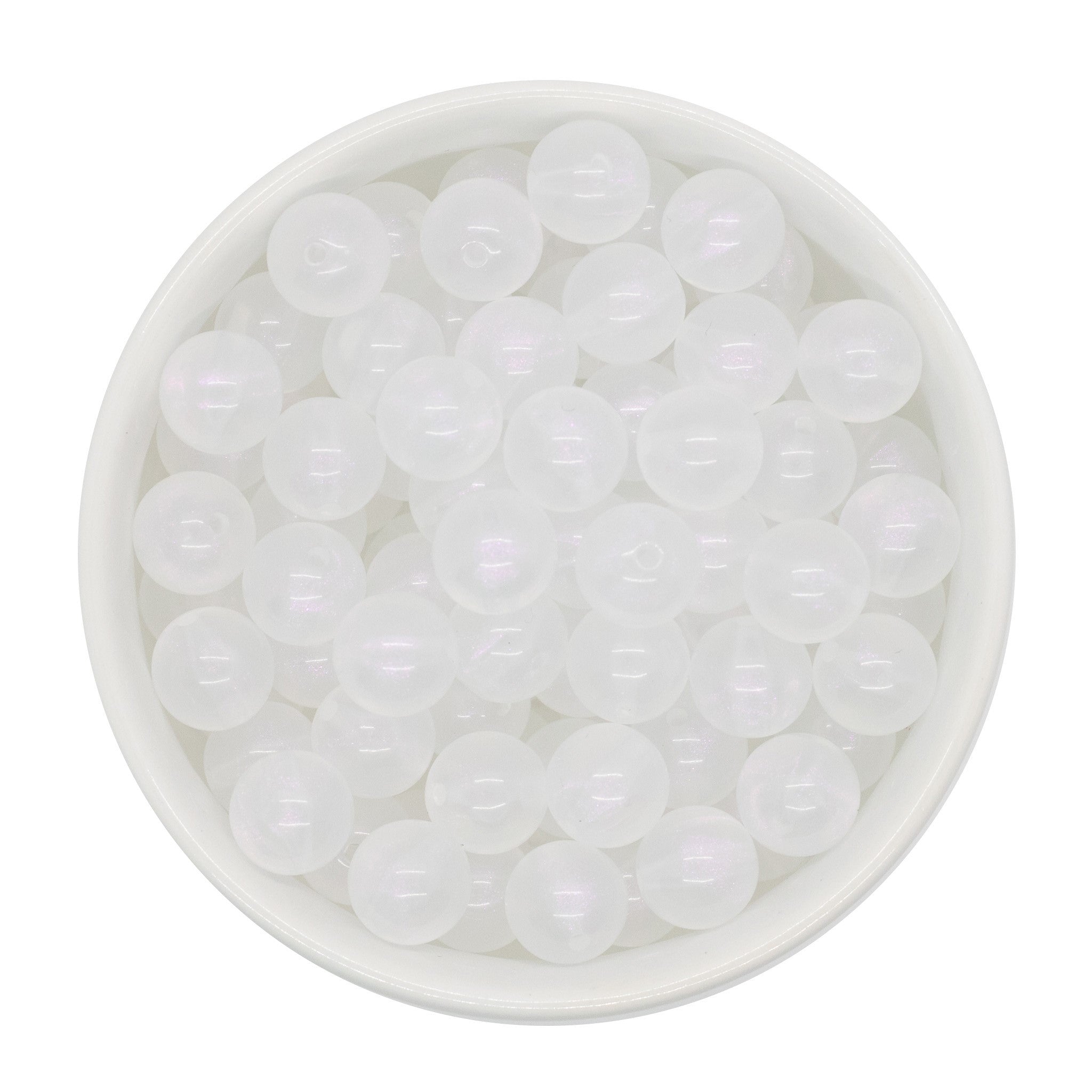 White Translucent Shimmer Beads 12mm (Package of 20)