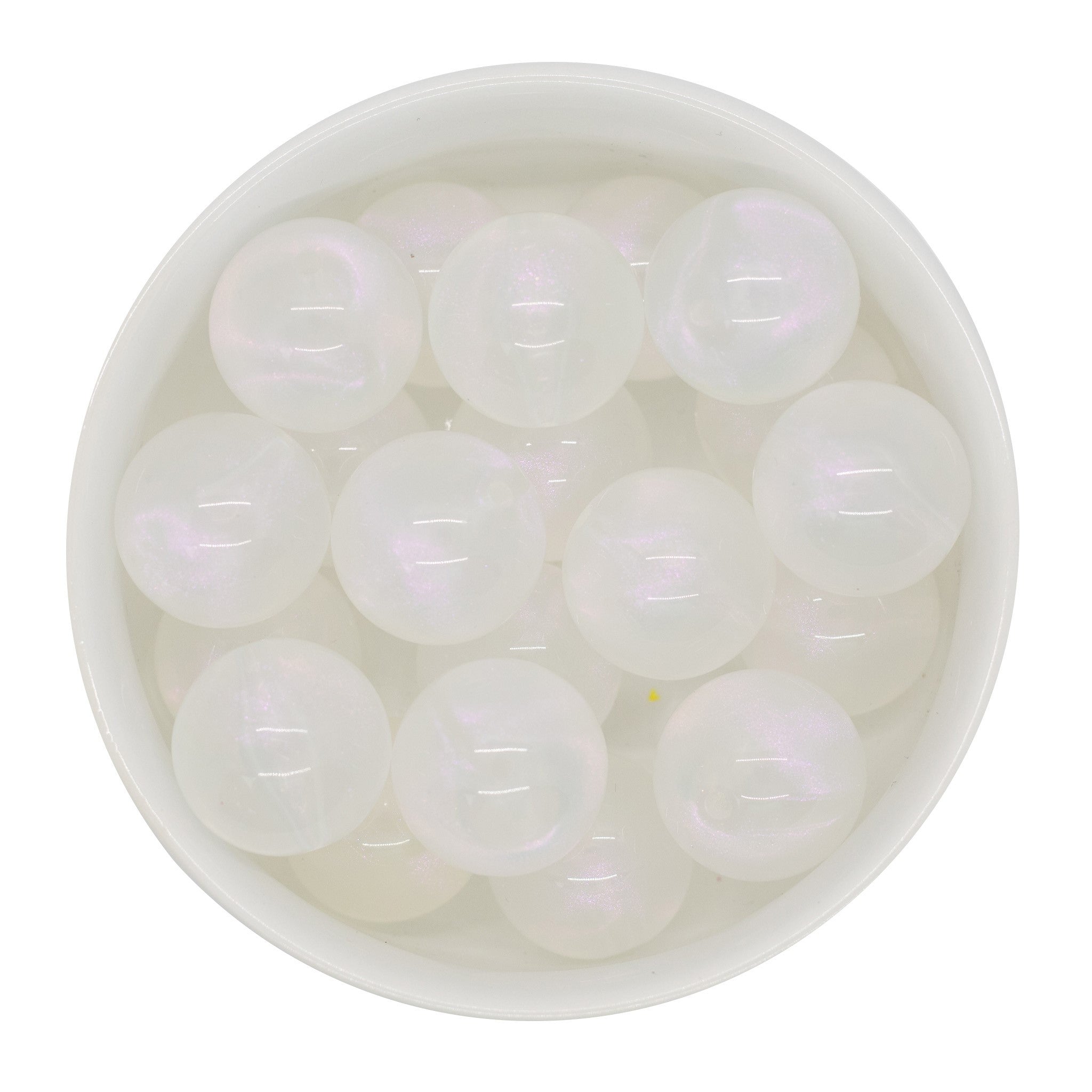 White Translucent Shimmer Beads 20mm (Package of 10)