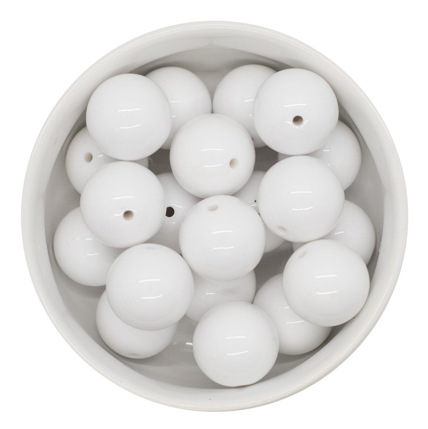 White Solid Beads 20mm (Package of 10)